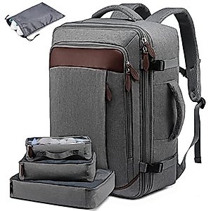 LOVEVOOK Carry on Backpack, 45L Large Travel Backpack for Women Men Airline Approved, Expandable Large Suitcase Backpacks With 4 Packing Cubes, Aer Travel Pack 3, Water Resistant Weekender Bag