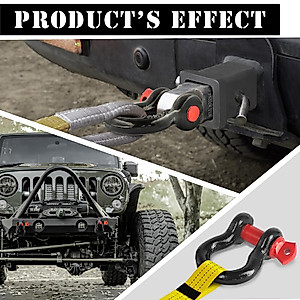 Jamiikury 2 Pcs Shackles 1/2" D Ring Shackle 12 Ton (26,455 lbs) Maximum Break Strength with 5/8" Pin for Tow Strap Winch Off Road Vehicle Recovery