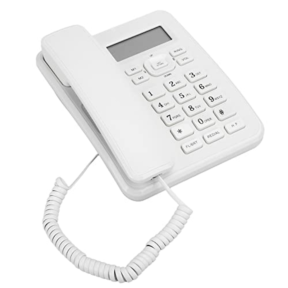 Eboxer Corded Telephone, Large Button Business Landline Phone, DTMF FSK Dual System, with LCD Screen Display, 16 Ringtones, for Household Hotel Domestic Home Office, White