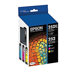 EPSON T252 DURABrite Ultra Ink High Capacity Black & Standard Color Cartridge Combo Pack (T252XL-BCS) for select Epson WorkForce Printers