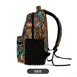 Mexican Sugar Skulls Print Backpack Causal Daypack Lightweight Laptop Backpack for Men Women 12.6 X 5.9 X 16.2 Inch