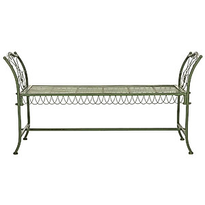 SAFAVIEH Outdoor Collection Jovanna Dark Slate Grey 2 Seat Bench