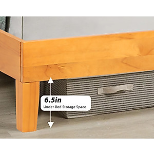 MKDLUFEI Wooden Bed Frame, King Headboard and Frame with Complete Headboard, Wood Bed Frame with 14 Strong Wooden Slats, Wood Platform Bed, No Box Spring Needed, King Bed Frame Wood, King - Natural