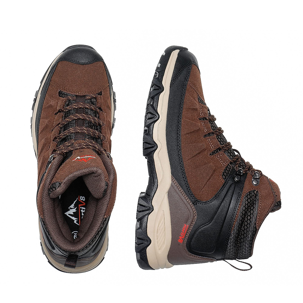 NORTIV 8 Men's Waterproof Winter Hiking Boots Outdoor Trekking Mid Backpacking Mountaineering Shoes,Size 10 Brown SNHB2210M