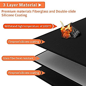 60*42 Under Grill Mats for Outdoor Grill Deck Protector, Double-Sided Fireproof Deck and Patio Protective Mat, BBQ Mat for Under BBQ, Oil-proof Mat for Gas Grills, Waterproof Grill Floor Pads