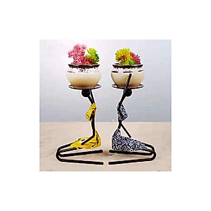 Cicodona Black Metal Candle Holders-Set of 2 Pillar Candlestick Decorative Table Candle Stand for Indoor Outdoor, Events, Parties, Christmas Day Gift, Wedding Decorations