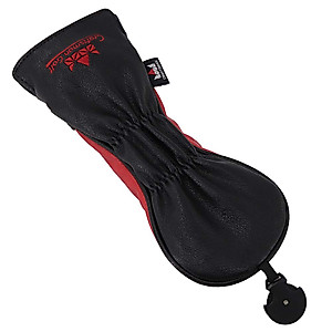 Craftsman Golf Rescue Hybrid Headcover Embroidery Bomb, Red and Black PU Leather Golf Head Covers for Hybrid (Hybrid Cover UT)