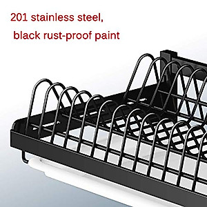 FEHUN Sinks,201 Stainless Steel Kitchen Wall-Mounted 3-Layer Dish Rack Drain Rack with 4 Hooks