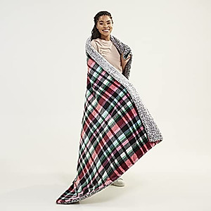 Vera Bradley Women's Fleece Cozy Life Throw Blanket, Ribbons Plaid, One Size