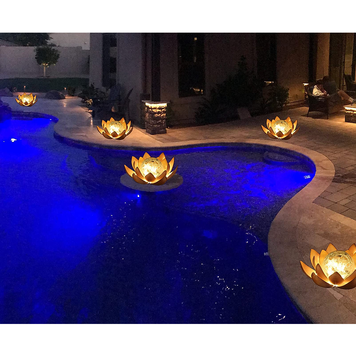 CALENDULA Garden Decoration Light, Solar Lights Outdoor, Crackle Globe Glass Lotus Decoration, Waterproof Flower Light for Patio,Lawn,Walkway,Tabletop,Ground