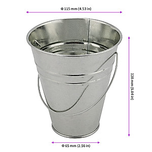 JEUIHAU 25 PCS 5x4.5 inch Galvanized Buckets Pails, Mini Galvanized Buckets, Mini Tin Pails Tin Buckets for Parties, Ice, Snacks, Craft, Decorations, Garden Planters