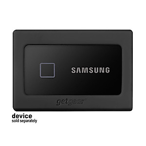 getgear Silicone Bumper for Samsung T7, T7 Touch Portable SSD - 1TB, 2TB, 500GB, USB 3.2, Strong-Shock Absorbing, Slip-Resistant- Black (Black)