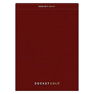 TOPS Docket Gold Graph Pads, 8-1/2" x 11-3/4", 4 x 4 Graph with Narrow Rule Back, Burgundy Cover, 80 Sheets (63752),White