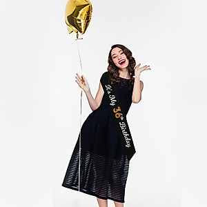 It’s My 36th Birthday Sash, Black Sash with Foil- Cheer to 36th Birthday Sash- Happy 36th Birthday Accessories for Man and Woman
