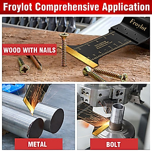 49pcs Titanium Oscillating Tool Blades High-Carbon Steel Multitool Blades, Universal Multi Tool Blades Kits for Metal Wood Cutting, Fit Dewalt Bosch Milwaukee Ryobi Rockwell Fein Makita