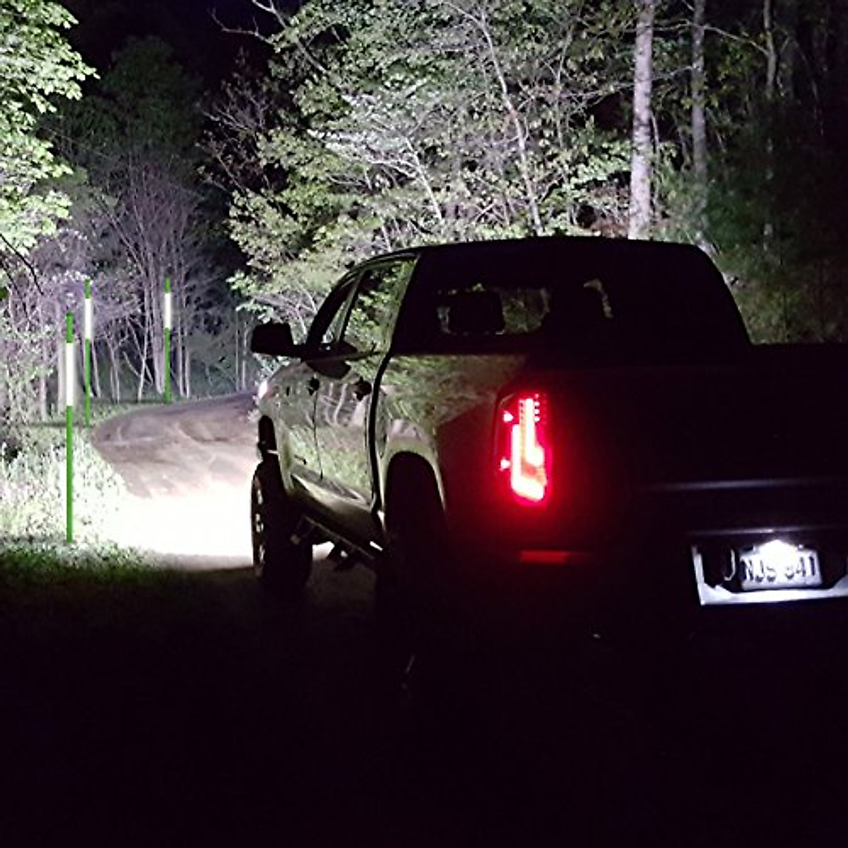 FiberMarker Reflective Driveway Markers 48-Inch Green 20-Pack 1/4-Inch Dia Driveway Poles for Easy Visibility at Night