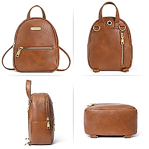 CLUCI Small Backpack for Women Cute Mini Leather Purse for Teen Girls Daypack Convertible Travel Shoulder Bag