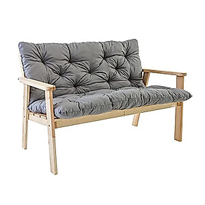 Indoor/Outdoor Replacement Seat Pad 2 3 Seater Bench Cushion Mat Swing Chair Cushions with Ties, for Garden, Patio, Kitchen, Poolside, Balcony, Backyard,59x40in,Brown