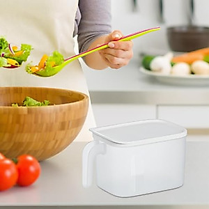 Fridge Lid Box - Clear Fridge Organizer Bin, Stackable Freezer Storage Container | Ice Bin Freezer Food Organizer with Lid and Handle, Frosted Transparent Bins Refrigerator Organizer Bin for Fruits