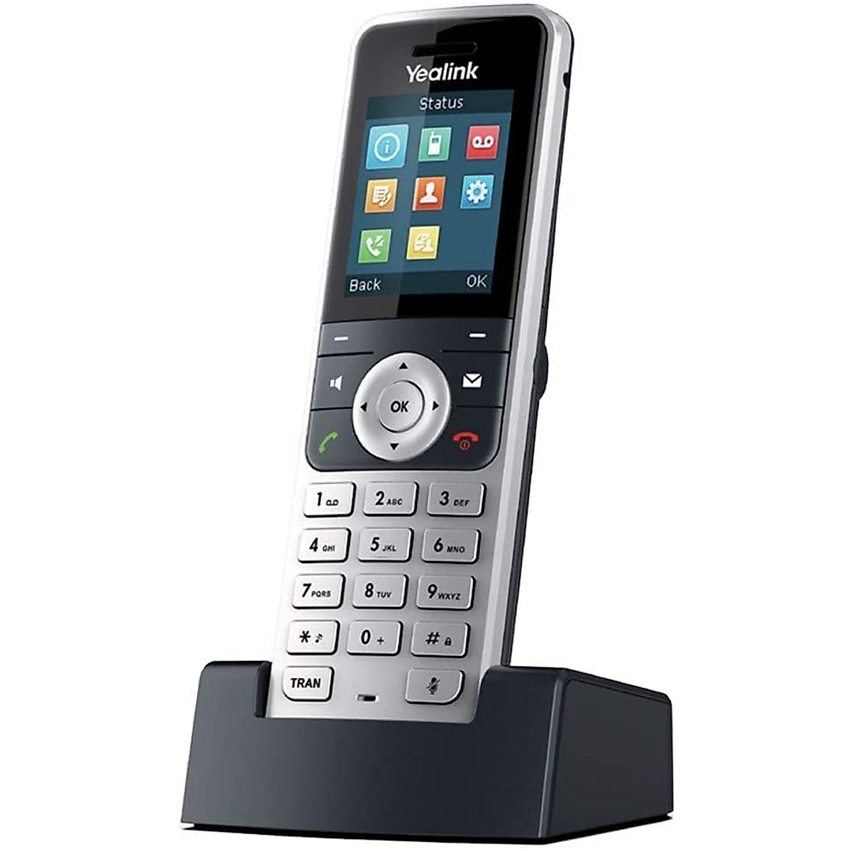 Yealink W53P Cordless DECT IP Phone and Base Station, 1.8-Inch Color Display. 10/100 Ethernet, 802.3af PoE, Power Adapter Included