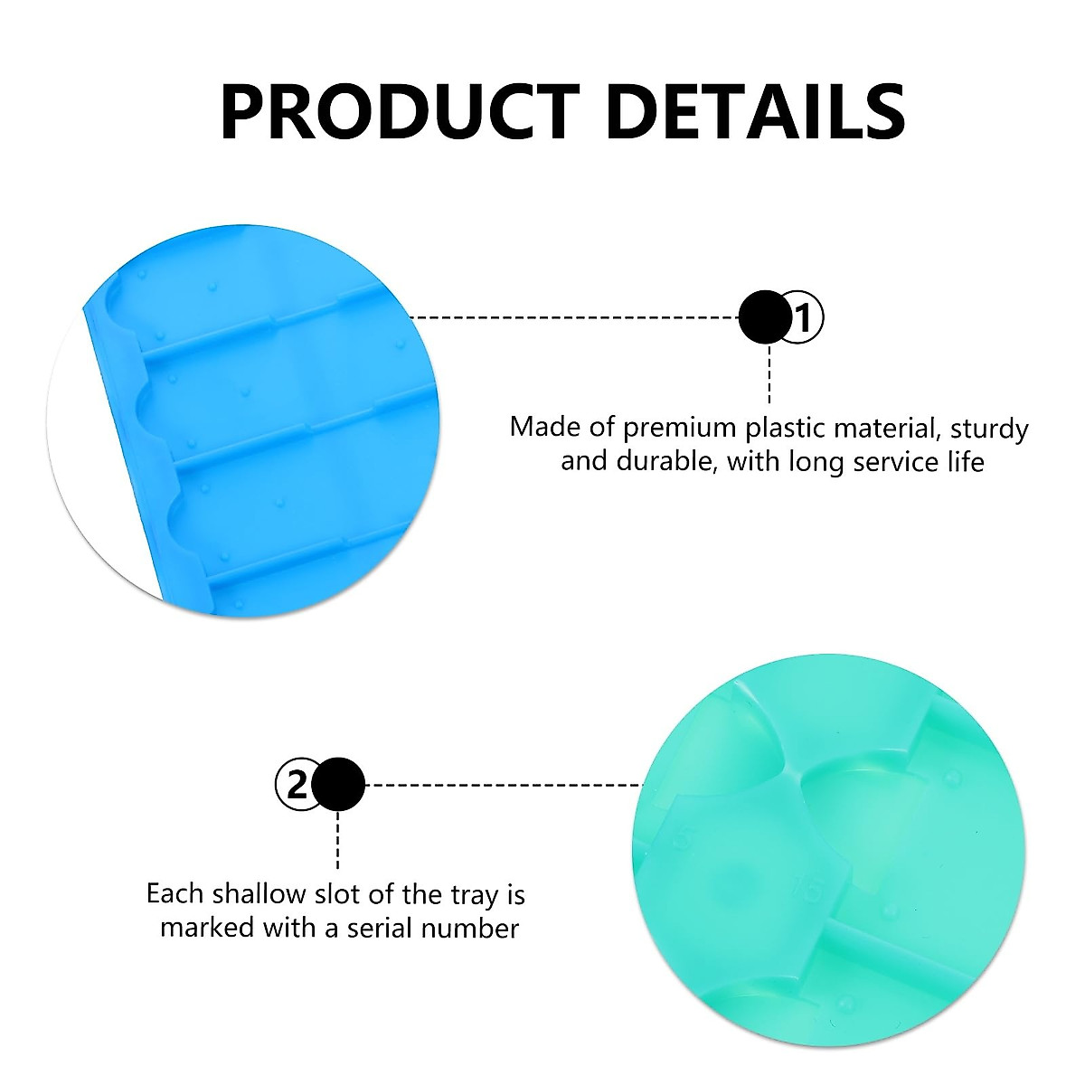 4pcs Microscope Slide Storage Plate - Each Plate 20 Slices Microscope Slide - Drying Storage Trays for Pathological Operation Cooler Microscope Slides (White/Blue)