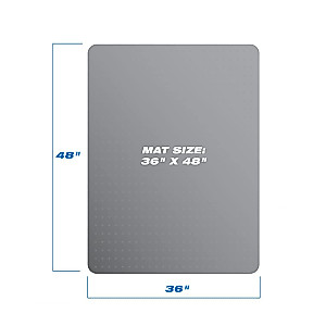 Kuyal Office Chair Mat for Carpeted Floors, Heavy Duty, Transparent Protects Floors Mats for Low and Medium Pile Carpets 36" X 48" Rectangle, Good for Desks, Office and Home, Clear (36" X 48" No Lip)
