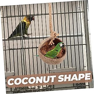 balacoo Coconut Shell nest Parrot Hammock Hamster Hammock Suspending Bird Hammock Bird House Parrot Supply Bird Coco Swing Parrot Sleeping Hammock Bird Sleeping Nest The Bird's nest Bed