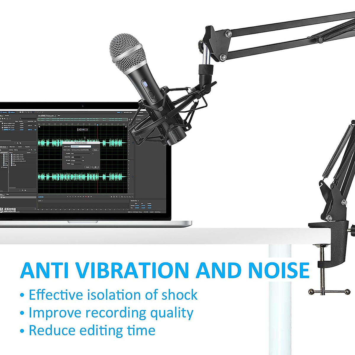 SUNMON ATR2100X-USB Mic Shock Mount Holder for Reduces Vibration and Noise, Suitable for Audio-Technica ATR2100X, ATR2100 USB Microphone
