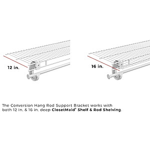 ClosetMaid 5655 Hang Rod Support Conversion Bracket, White
