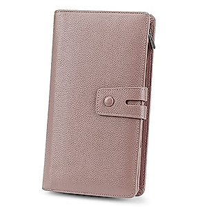 YALUXE Women's Genuine Leather Wallet RFID Blocking Multi Card Holder with Cell Phone Pocket Mothers Day Gifts