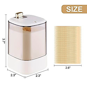 Toothpick Holder Dispenser——2pcs Pop-Up Automatic Toothpick Dispensers with 1,000 Toothpicks for Home Livingroom Kitchen Restaurant, Thickening Toothpicks Container, Novelty Sturdy Secure Toothpick Storage Box (A-WHITE*2)
