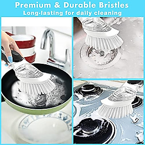 Dish Brush Refill, 4 Pack Soap Dispensing Dish Brush Refills, Dish Brush Replacement Head for OXO Dish Brush, Brush Dispenser Refill Fits Soap Dispensing Handle