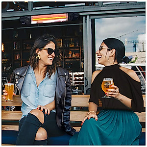 Electric Patio Heater – Infrared Heater Outdoor and Indoor Use – 1500W Veito Wall Mount Heater with Remote (Black)