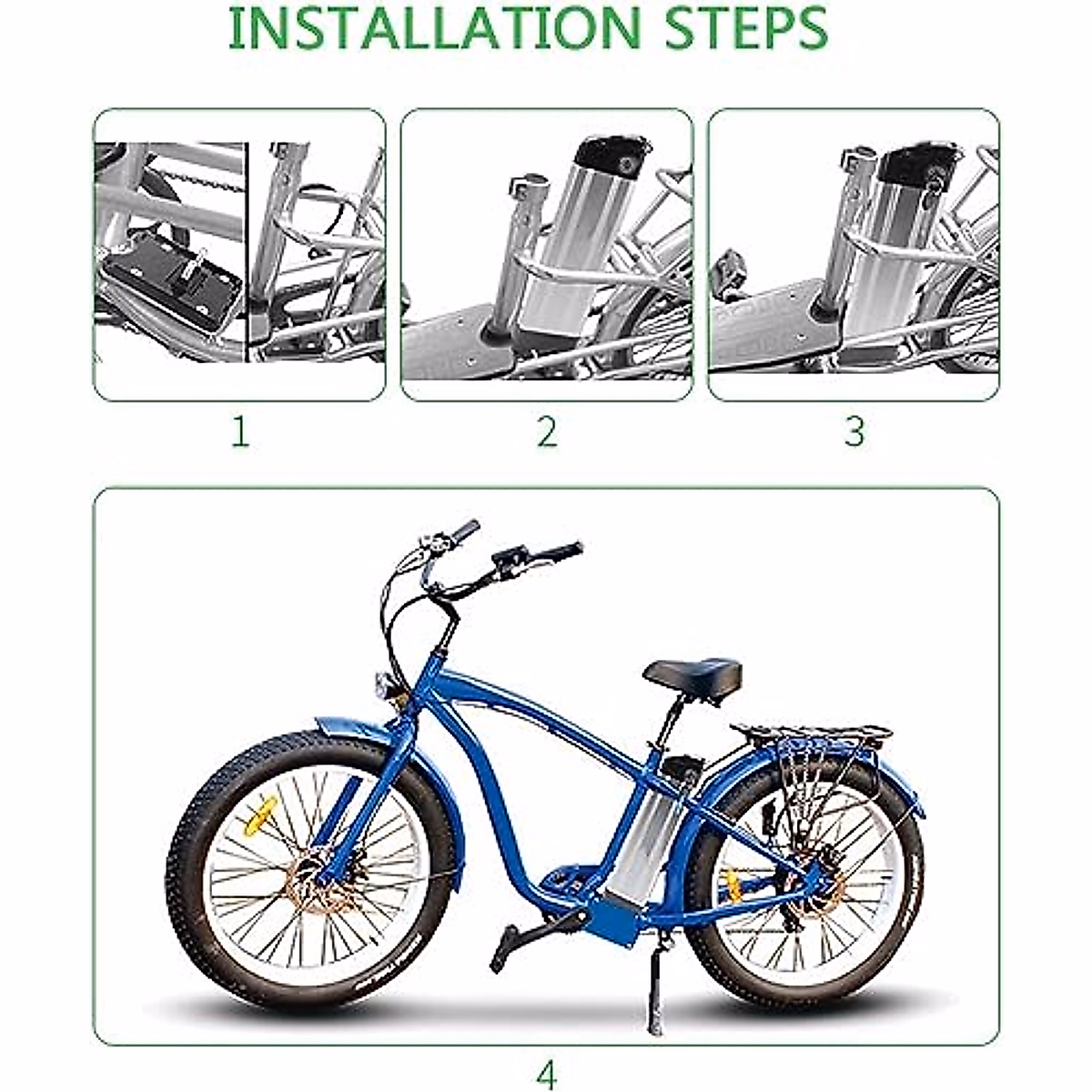 NURCIX E-Bike Pedelec Battery 36V 15.6Ah 577Wh, Suitable for 36V 250W/350W/500W Motors, for MiFa Rex Prophete Aldi Bike, Can Match Phylion/XH370-10J with Charger (36V,15.6AH)