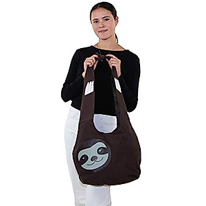 Sleepyville Critters Hang Loose Sloth Hobo Bag On Canvas