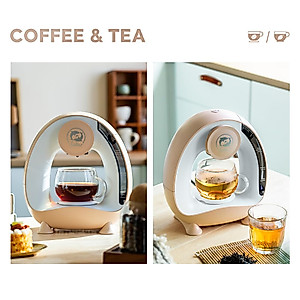 i Cafilas Quite Single Serve Coffee Maker, Stylish MINI Q 2 IN 1 Coffee Machines for Capsules & Ground Coffee, MA2205 (Champagne)