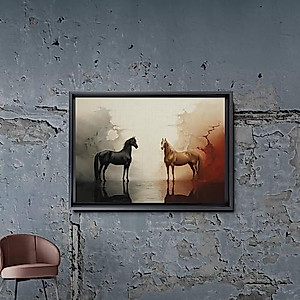 Majestic Black Stallion Galloping In The Clouds, Black Horse On Salt Flats, Canvas Print, Black Horse Print, Black Horse Wall Art