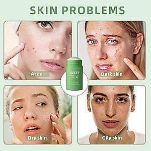 YIROCKAABBLL Green Tea Stick Mask for Face,green mask stick Blackhead Remover with Extract,Deep Pore Cleansing,Moisturizing,Oil Control,Clay Face Mask,Skin Brightening All Skin Types Men Women (3PCS)