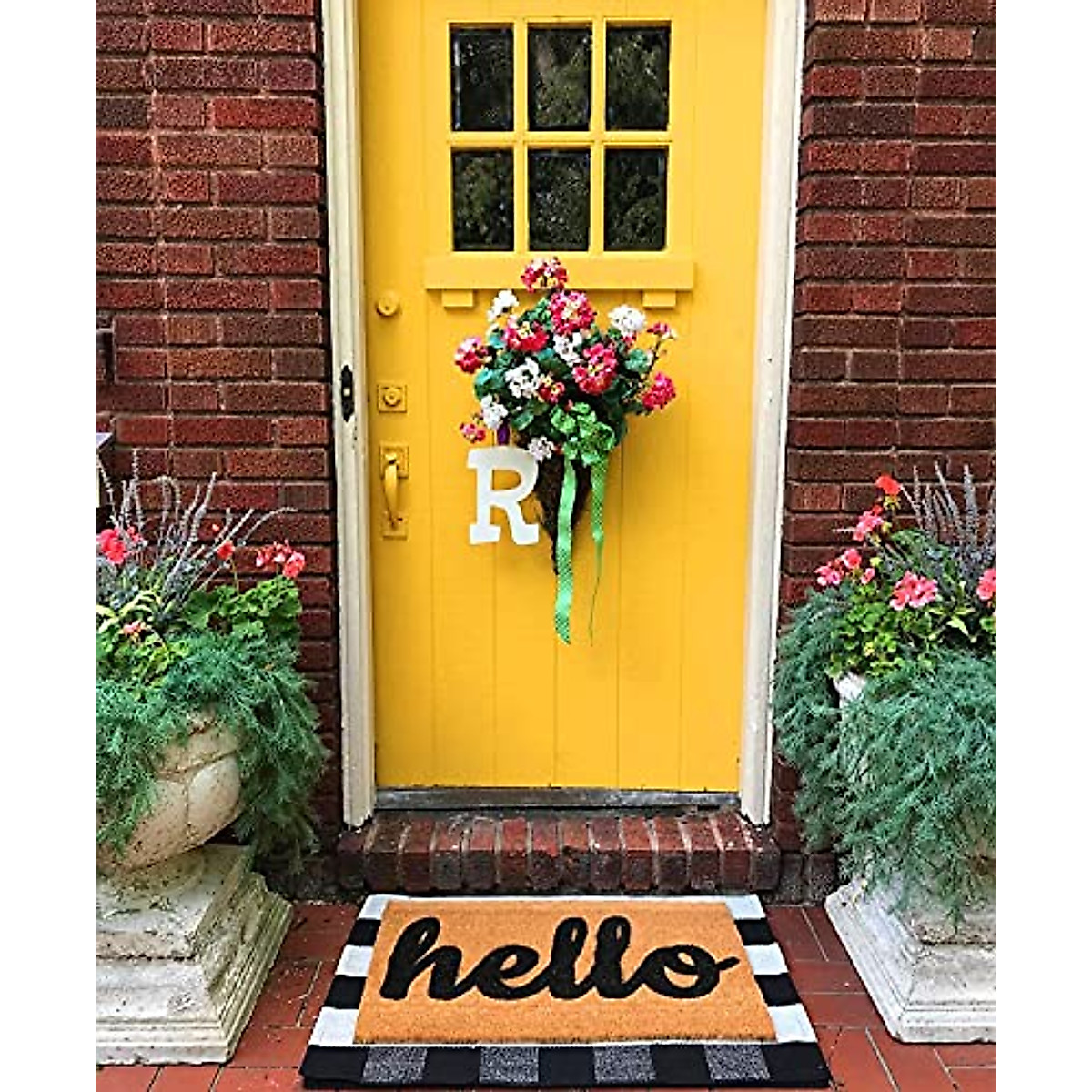 Levinis Buffalo Check Rug - Cotton Washable Porch Rugs Durable and Washable Outdoor Rugs Door Mat Hand-Woven Buffalo Plaid Rug for Outdoor/Kitchen/Bathroom/Entry Way/Bedroom, 23.6" x 35.4"