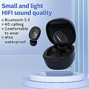 Macaron in Ear Mini Bluetooth Earbuds, Wireless Headphones with Charging Case, Bass Noise Cancelling Sweatproof Sports Headphones Built in Microphone