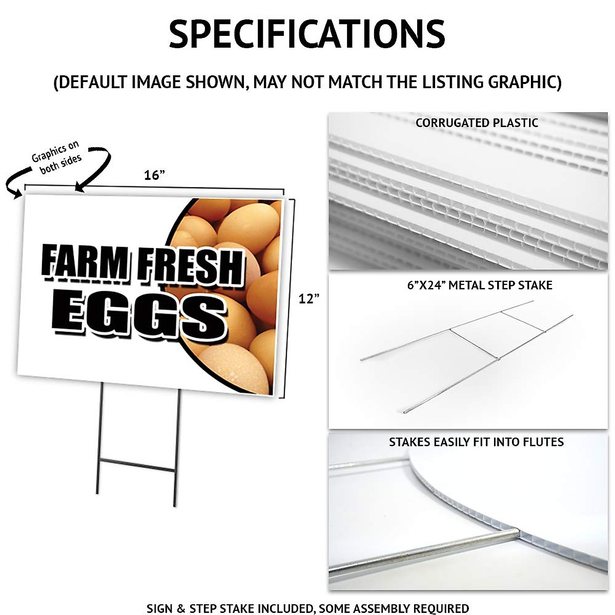 Ice Cream Treats Yard Sign 12" X 16" & Stake | Advertise Your Business | Stake Included Double Sided Image | Made in The USA