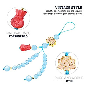 Hemobllo Cell Phone Strap Anti- Lost Phone Lanyard Crystal Chinese Style Phone Charm Key Chain Car Key Hanging Pendants Decor for Car Phone Fan Clothing Decor Blue