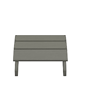 Flash Furniture Sawyer Indoor/Outdoor Commercial Grade Adirondack Ottoman - Gray All-Weather Adirondack Style Footrest