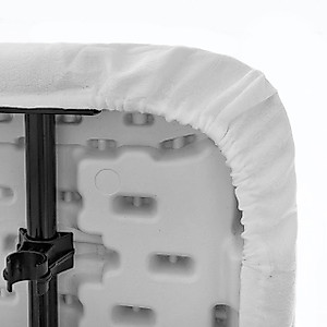 Fitted Rectangle Tablecloth for 6 Foot Tables – Reusable Elastic Edge Table Cover for Folding Banquet Tables – Washable 100% Polyester Fabric with Mitered Corners for Parties and Picnics (32x72 inch)