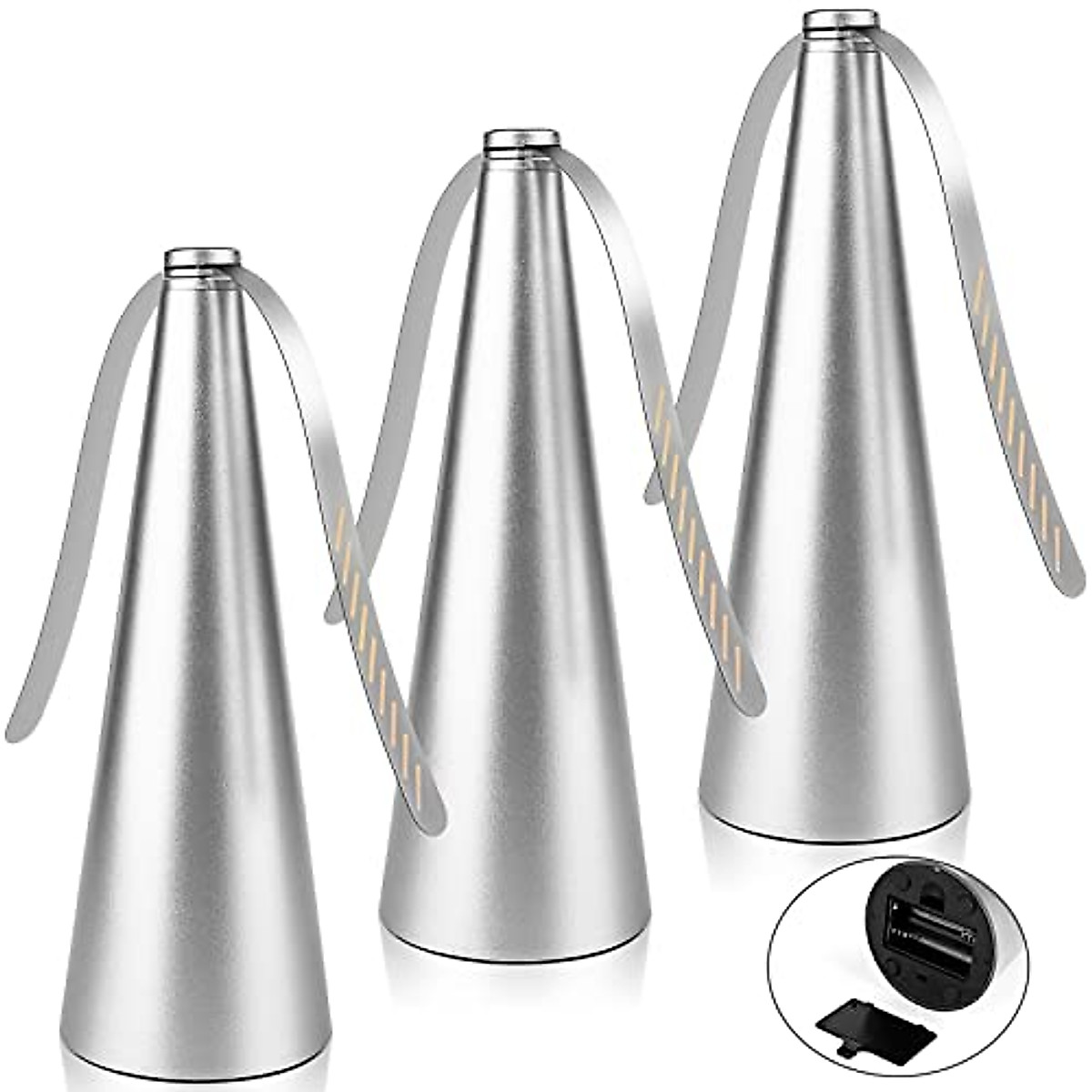 PIAOPIAONIU 3PCS Fly Fan for Outdoor Table Picnic Fly Fan and Food Fan Indoor Outdoor Meal for Party,Silver