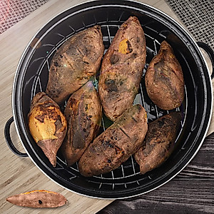 Toyvian Roaster Roasting Pan Cast Iron: Turkey Roaster Pan with Rack and Lid Baking Roasting Pan 1 Set 26CM