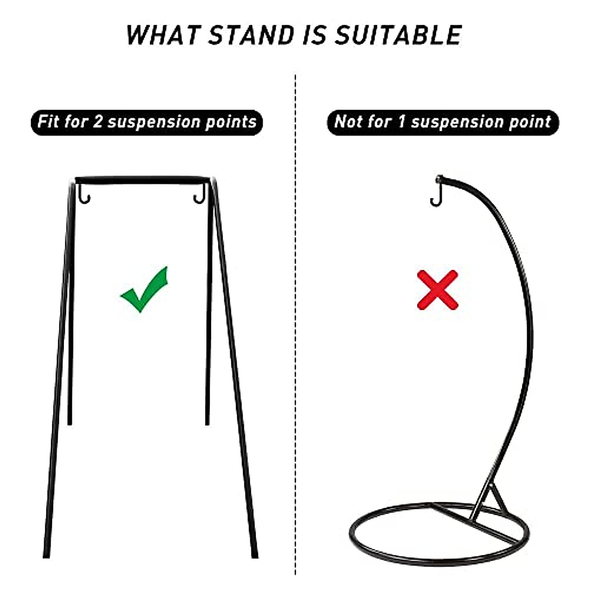 QF Hammock Chair Swing Hanging with 2 Cushions, Seat Cotton for Patio, Porch, Bedroom, Backyard, Indoor or Outdoor - Support 330lbs (Blue)