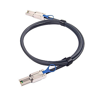 SFF-8088 to SFF-8088 External Mini SAS HD Cable, 3G/6Gbps SAS2.0 26Pin Hybrid Cable Attached SCSI for Raid Systems, DAS, External Storage Systems and Servers, 100-Ohm, 1-m(3.3ft)