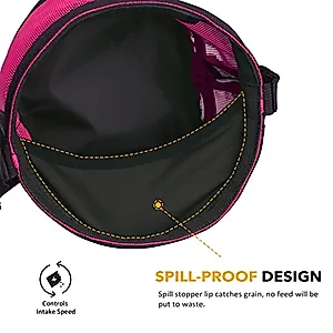 Harrison Howard Horse Muzzle Feed Bag Durable Nylon Mesh Grain Feed Bag with Adjustable Strap Rose Red Medium