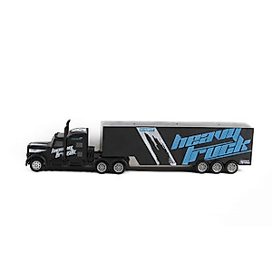Vokodo RC Semi Truck and Trailer 18 Inch 2.4Ghz Fast Speed 1:16 Scale Rechargeable Battery Remote Control Tractor Tanker Hauler Car Big Rig 18 Wheeler Toy for 3 4 5 6 7 8 Year Boys Kids (Black)